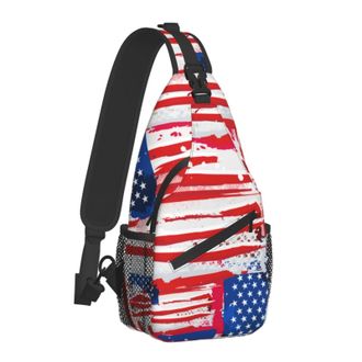 AOOEDM USA-Flaggen-Umhängetasche für Damen und Herren, patriotische Crossbody-Schultertaschen, lässiger Sling-Rucksack, Brusttasche, Reisen, Wandern, Tagesru