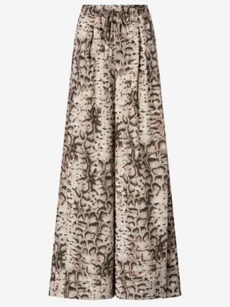 Pinko Animal Print Cotton Trousers - Multicolor
