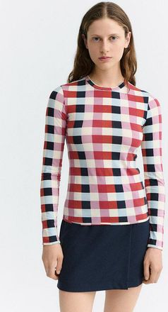 Thinking Mu Thinking MU Damen vegan Top Von Brisa Cheshire-Karos Rot/Blau/Wei&Atilde;Y