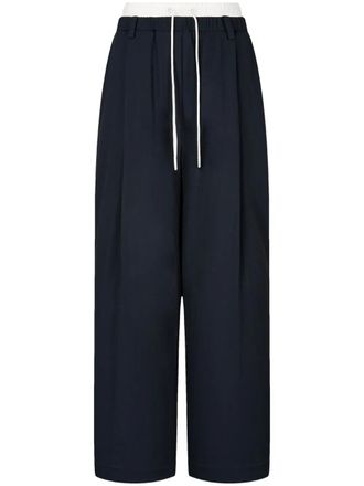TOMBOY pantalon &agrave; d&eacute;tail pliss&eacute; - Bleu