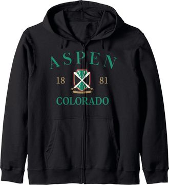 Trendy Apparel Aspen Colorado 1881 Sheild Crest Emblem Kapuzenjacke
