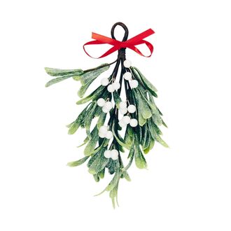 Butlers X-Mas Anh&auml;nger Mistelzweig k&uuml;nstlich 30cm EisenWintergreen | Deko-Mistelzweig glitzernd | Christbaumschmuck in Wei&szlig; | Aufh&auml;nger f&uuml;r Weihnachtsbaum & w