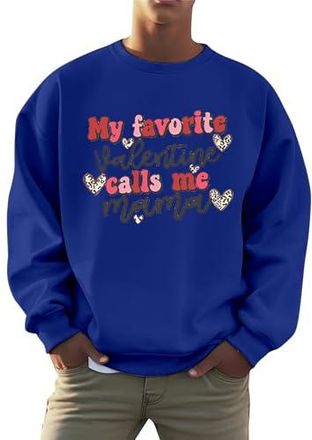 Generic 2026 - Sweat-shirt d&eacute;contract&eacute; &agrave; col rond pour homme et femme - Imprim&eacute; lettre, bleu, XXL