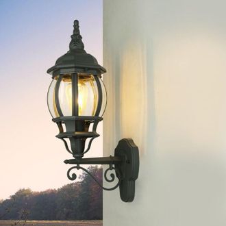Licht-Erlebnisse Licht-erlebnisse - Applique ext&eacute;rieure rustique murale E27 gris h : 54 cm applique lanterne ext&eacute;rieur