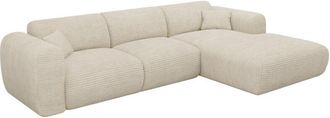 Vente-Unique Vente-Unique - Canap&eacute; dangle droit 5 places en velours c&ocirc;tel&eacute; beige - Structure bois robuste - Garnissage haute r&eacute;silience - Fabrication europ&eacute;enne