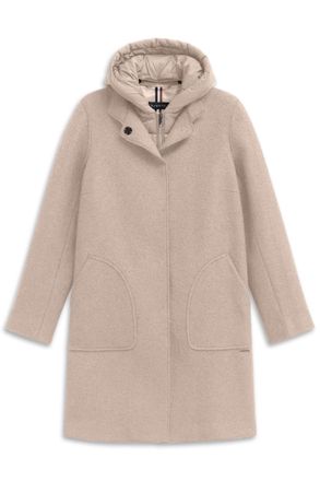 Bugatti Damen Wollmantel 861528-81243 Modern Fit gekochte Wolle Flexcity Stretch Kapuze herausnehmbarer Westen-Einsatz