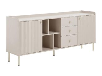 Vente-Unique Sideboard mit 2 T&uuml;ren, 3 Schubladen und 4 F&auml;chern - Beige & Gold - LUNAOR