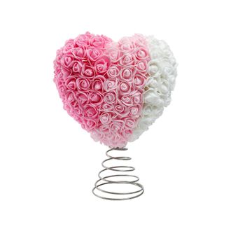 Generic Herz-Baumspitze, einfache Montage, 22 x 10 x 29,5 cm, Valentinstag-Baumspitze, rot-rosa Herz, leichte Konstruktion, f&uuml;r Hochzeit, Geburtstag, Urlaub, 