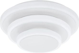 Eglo LED Deckenleuchte Elgvero, 3 flammige Wandlampe, Deckenlampe aus Stahl und Kunststoff in Wei&szlig;, Wohnzimmerlampe, warmwei&szlig;, &Oslash; 25 cm