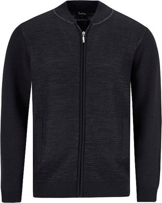 Hajo Strickjacke Herren Jacke mit Reißverschluss (1-tlg) mit Schurwolle