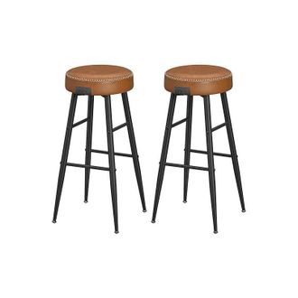 Vasagle Vasagle - Collection Echo Tabouret de Bar, Lot de 2, Chaise de Cuisine, Si&egrave;ge Haut, en pu avec Coutures, Hauteur Assise 76,2 cm, pour Cuisine, Bar &agrave;