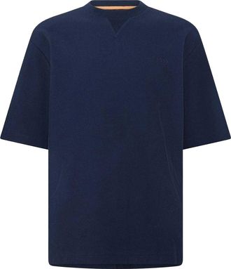 HUGO BOSS T-Shirt f&uuml;r Herren, Rundhalsausschnitt, Waffelstoff, Regul&auml;r (Dunkelblau)