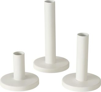 Boltze Boltze Kerzenleuchter Malko 3-teilig (Kerzenständer aus Metall, Farbe weiß, Dekoration für Tisch / Kommode, Kerzenleuchter) 2026192