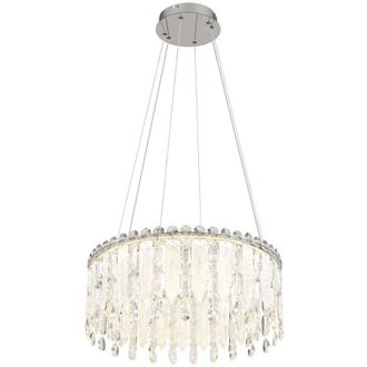 Globo Lighting Pendellampe H&auml;ngelampe Esstischleuchte Dimmer Fernbedienung Kristalle led 120 cm