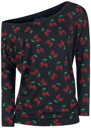 Rock Rebel by EMP Damen schwarzes Langarmshirt mit Kirschen-Print XXL