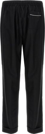 Dolce & Gabbana Contrast-Piping Wool Trousers - Black