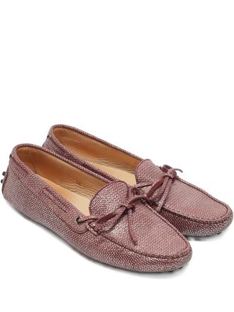 Tod's Loafer mit Glitter-Schleife - Violett