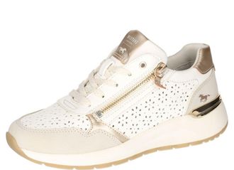 Mustang Jeans Damen eleganter Sneaker rutschfest Rei&szlig;verschluss sportlich 1487-303, Gr&ouml;&szlig;e:38 EU, Farbe:Gold