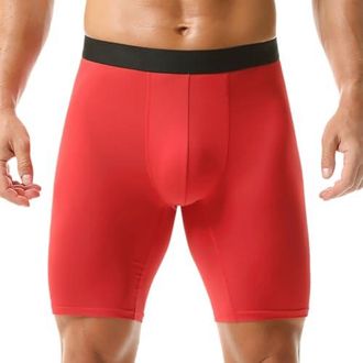 Generic Lot de 2 cale&ccedil;ons boxeurs extensibles pour homme avec taille &eacute;lastique, 2 pi&egrave;ces - Rouge, 4XL