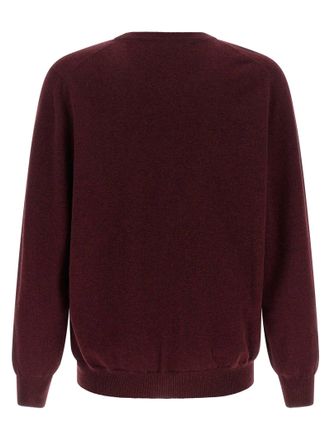 Brunello Cucinelli Pure Cashmere Crew Neck Sweater - Burgundy
