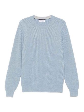 Brunello Cucinelli Pull Col Rond - Blanc