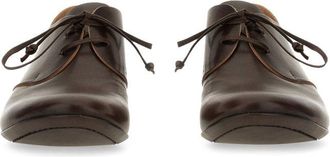 Uma Wang Womens Derby Lace-Up Shoes Brown Leather Flat