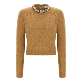Self Portrait Rundhals-Pullover - - Knitwear - Damen - Braun - S