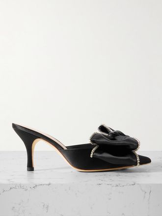 Loeffler Randall Margot Bow Pumps Aus Satin Mit Kristallen - Schwarz