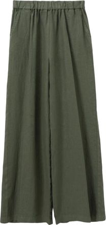 Rosso35 Rosso35, Femme, Pantalons, Vert, Taille: 50 FR Wide Linen Pantalons