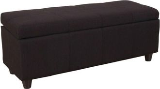 Mendler Banc/banquette/coffre de rangement Kriens, 112x45x45cm, tissu, noir