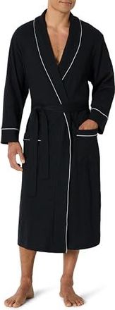 Amazon Essentials Peignoir Léger et Gaufré (Disponible en Grandes Tailles et Grandes Longueurs) Homme, Noir, 4XL Grande taille