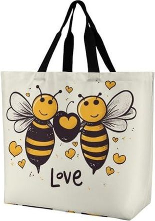 Generic Miels Bee Love Sac A Main Femme Pliable Tote Bag Imperm&eacute;able Sac A Main Femmes Pour Voyage Universit&eacute; Plage