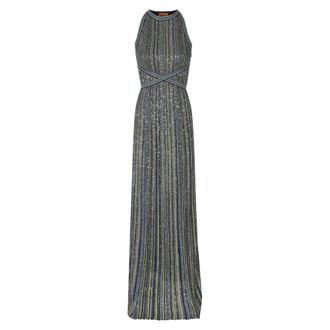 Missoni Langes gestreiftes Strickkleid mit Pailletten - - Dresses - Damen - Mehrfarbig - XS