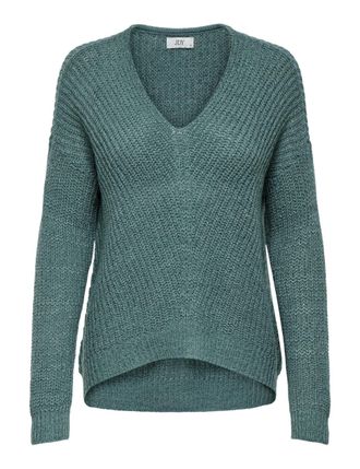 Jacqueline de Yong JdY Damen Jdynew Megan L/S Pullover KNT Noos Strickpullover Mit V-Ausschnitt, Sea Pine, XS