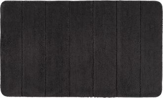 WENKO Badteppich Steps Mouse Grey, 70 x 120 cm - Badematte, rutschhemmend, außergewöhnlich weiche und dichte Qualität, Polyester, 70 x 120 cm, Grau, dunkel 