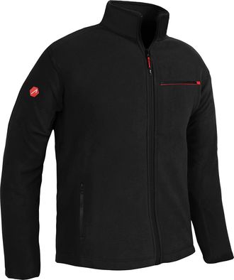 Ace Fleecejacke - warme und leichte Outdoor-Jacke aus Fleece f&uuml;r Herren - mit Rei&szlig;verschluss und drei Taschen - Schwarz - 4XL