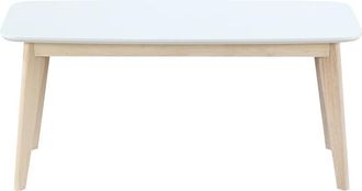 Miliboo Banc scandinave blanc et bois clair L100 cm leena