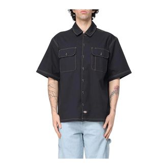 Dickies Homme, Chemises, Noir, Taille: S Chemise Polyvalente à Boutons Sable