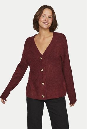 Vila Strickjacke 14101549 Rot Regular Fit