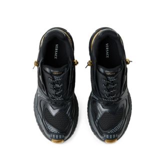 Versace Calf Leather Sneakers - Black
