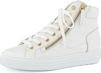 Paul Green Damen, Frauen High-Top Sneaker,high top Sneaker,Sneaker-Stiefel,mid Cut,Halbschuhe,straßenschuhe,Strassenschuhe,Weiß (White/ORO),37.5 EU / 4.5 UK