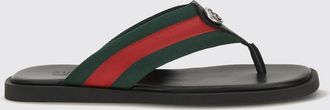 Gucci Gestreifte Nylon-Zehenstegsandalen mit GG-Monogramm