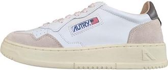 Autry Medalist Chaussures Sneakers en cuir et daim AULM LS01 Blanc et Morel, Blanc et marron., 36 EU