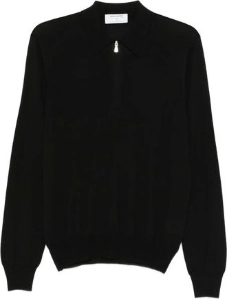 Gran Sasso pull en laine à col zippé - Noir