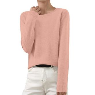 Generic Pull pour femme - Col rond - Confortable - Chaud - Manches longues - Coupe ajust&eacute;e - L&eacute;ger - Style britannique - Style d&eacute;contract&eacute; - Pour affectation 