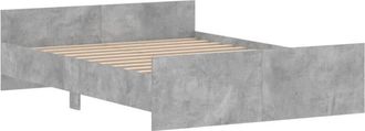 vidaXL Bettgestell mit Kopf- und Fu&szlig;teil Betongrau 140x190 cm Vidaxl