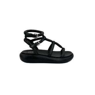 Ash Schwarze Ledersandalen mit offener Zehenpartie - - Shoes - Damen - Schwarzk - 39 EU