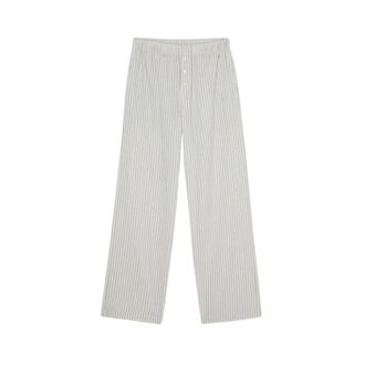 R&oacute;he Silk Stripe Pyjama Hosen - - Trousers - Damen - Wei&szlig; - L