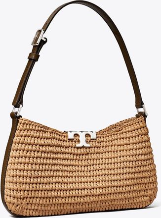 Tory Burch Damen Eleanor Raffia Slim Shoulder Bag