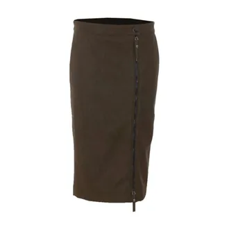 Pinko Pinko - Montiano Jupe Crayon Zipp&eacute;e Asym&eacute;trique - Femme - Jupes - Vert - Taille: 38 FR